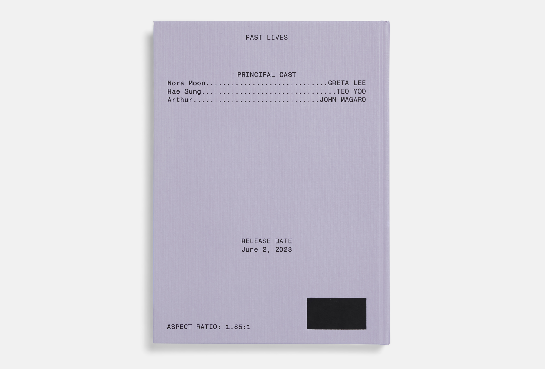 Past Lives Screenplay Book – A24 Shop